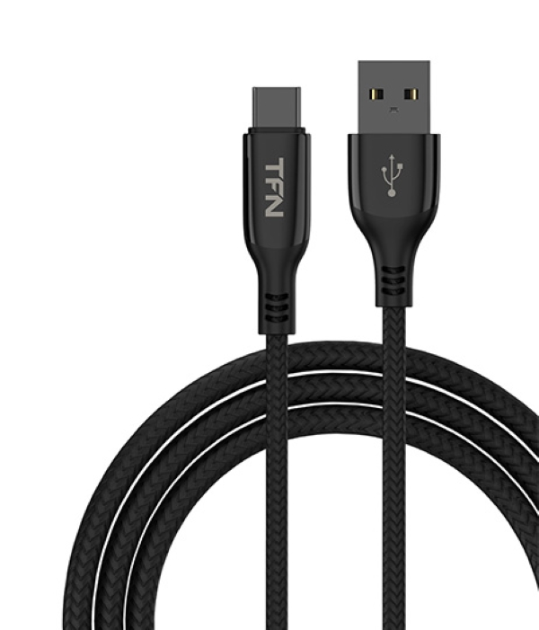 Кабель TFN USB - Type-C 1.2m. 2A Black (TFN-C-BLZ-AC1M-BK)