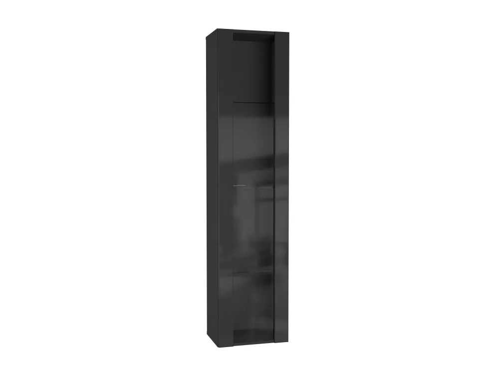 Шкаф-витрина навесной НК-мебель POINT 41, черный глянец, 40х29х170 см