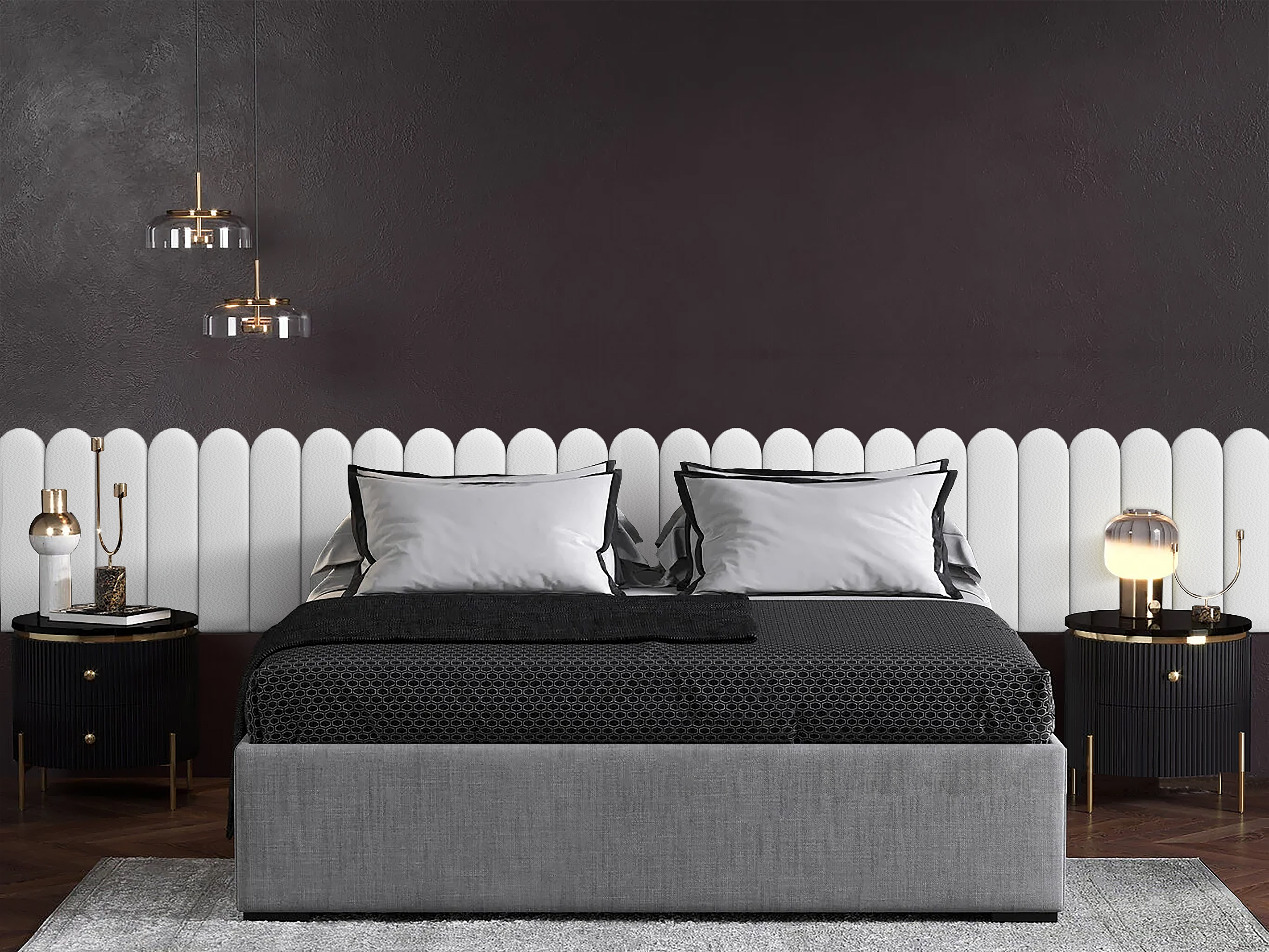 Панель кровати Eco Leather White 15х60R см 2 шт.