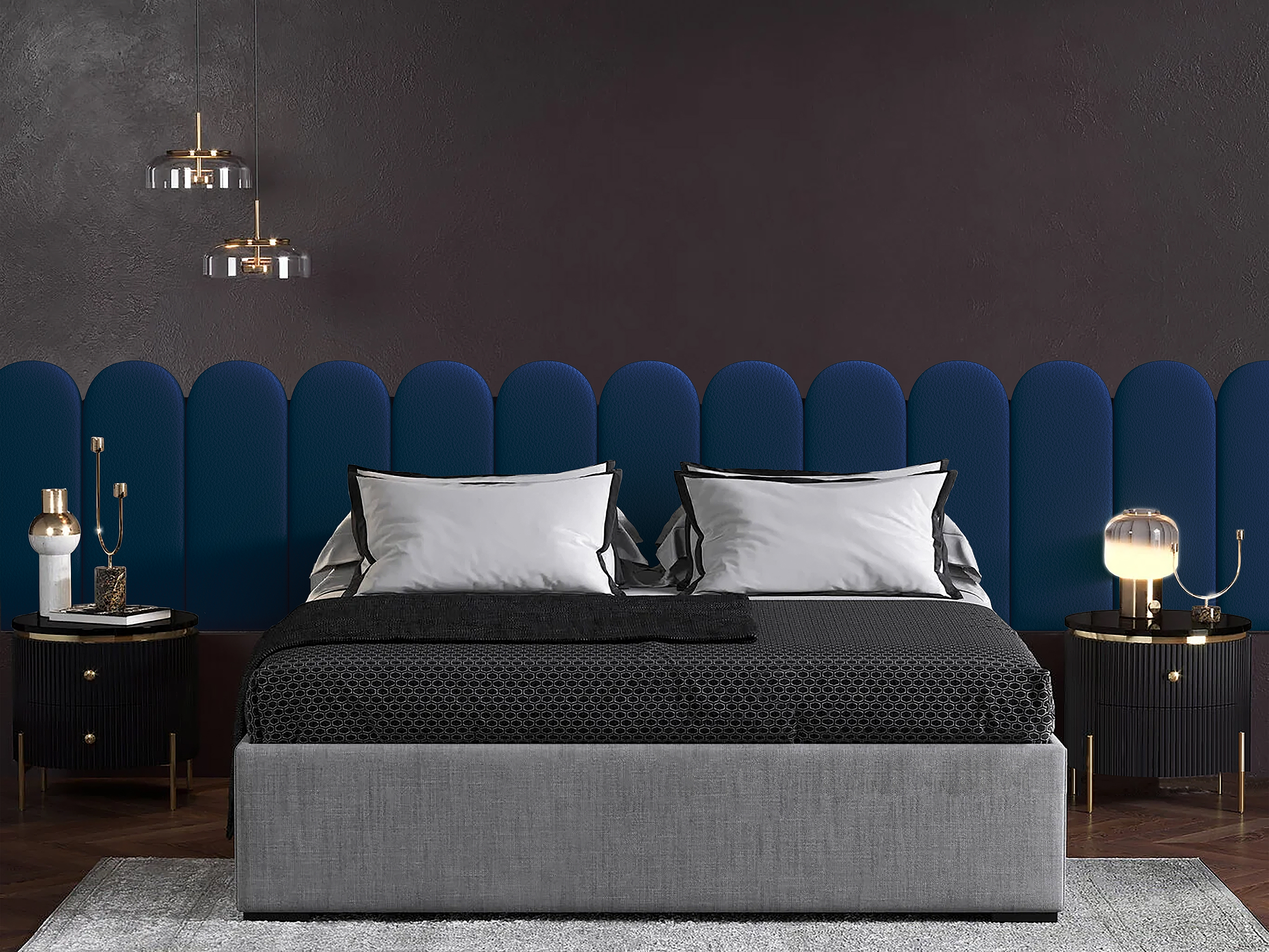 Панель кровати Eco Leather Blue 30х60R см 2 шт.
