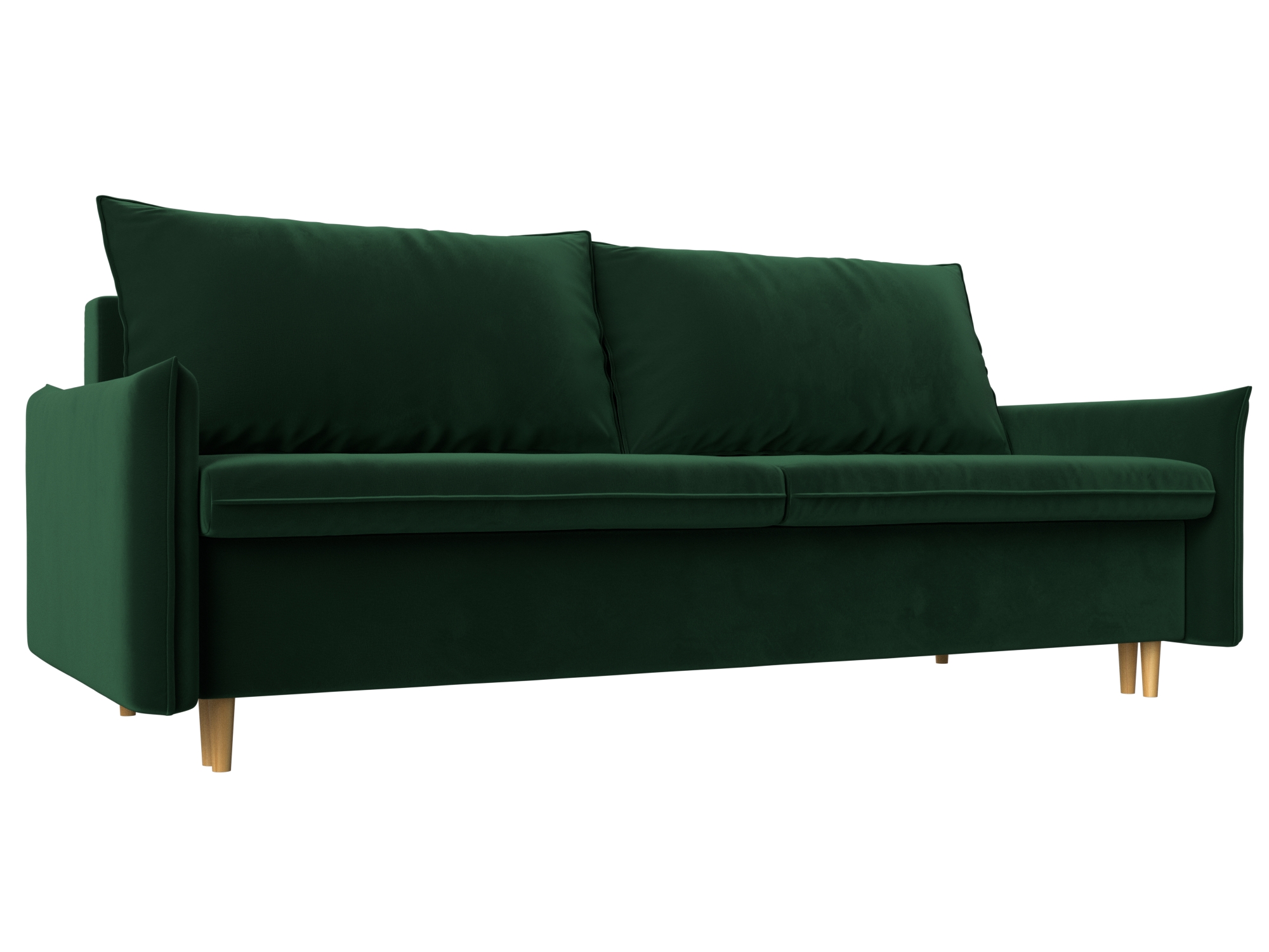 Прямой диван Хьюстон велюр зеленый