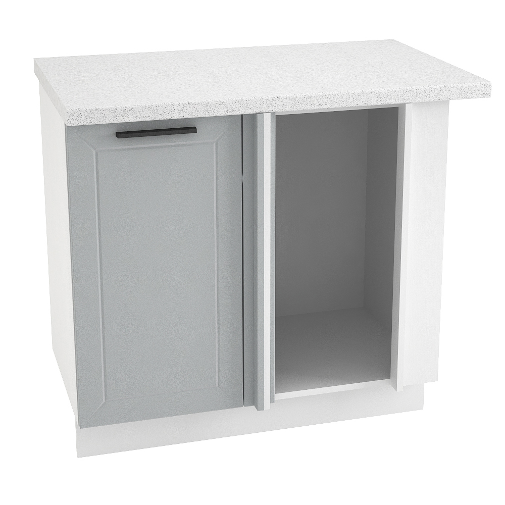 Шкаф кухонный напольный, Сурская мебель, Глетчер, 595846, белый/гейнсборо силк