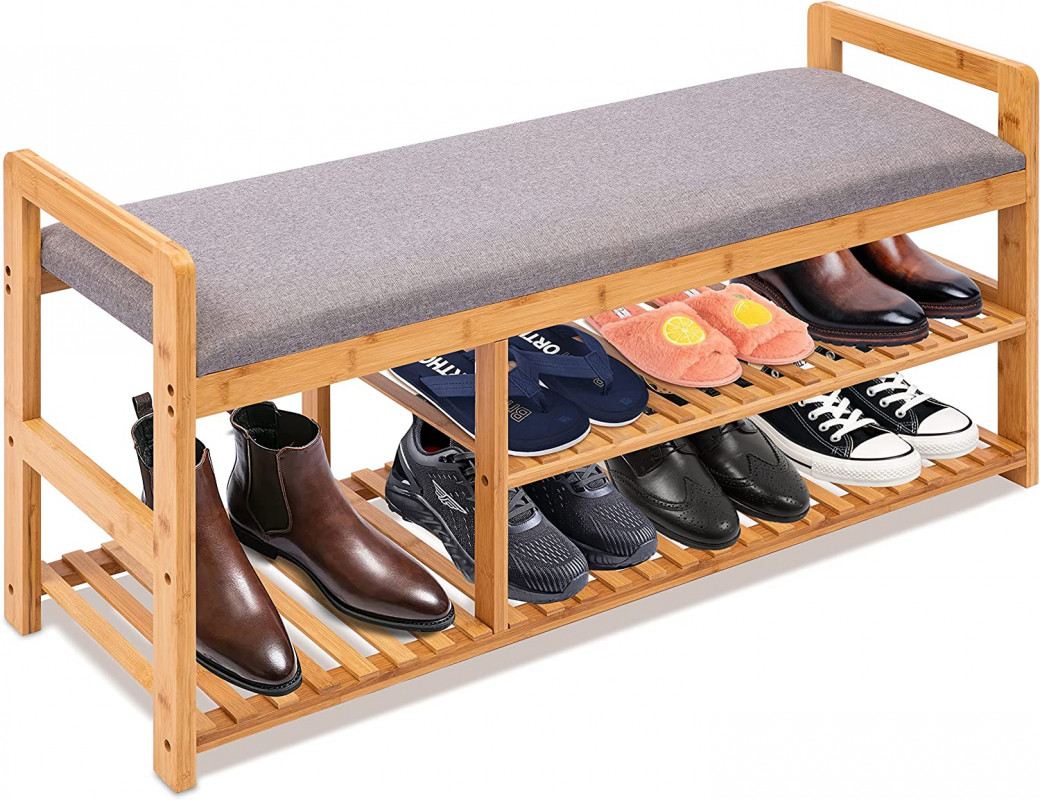 Обувница с сиденьем бамбуковая Ningbo 345311 Shoe rack bench