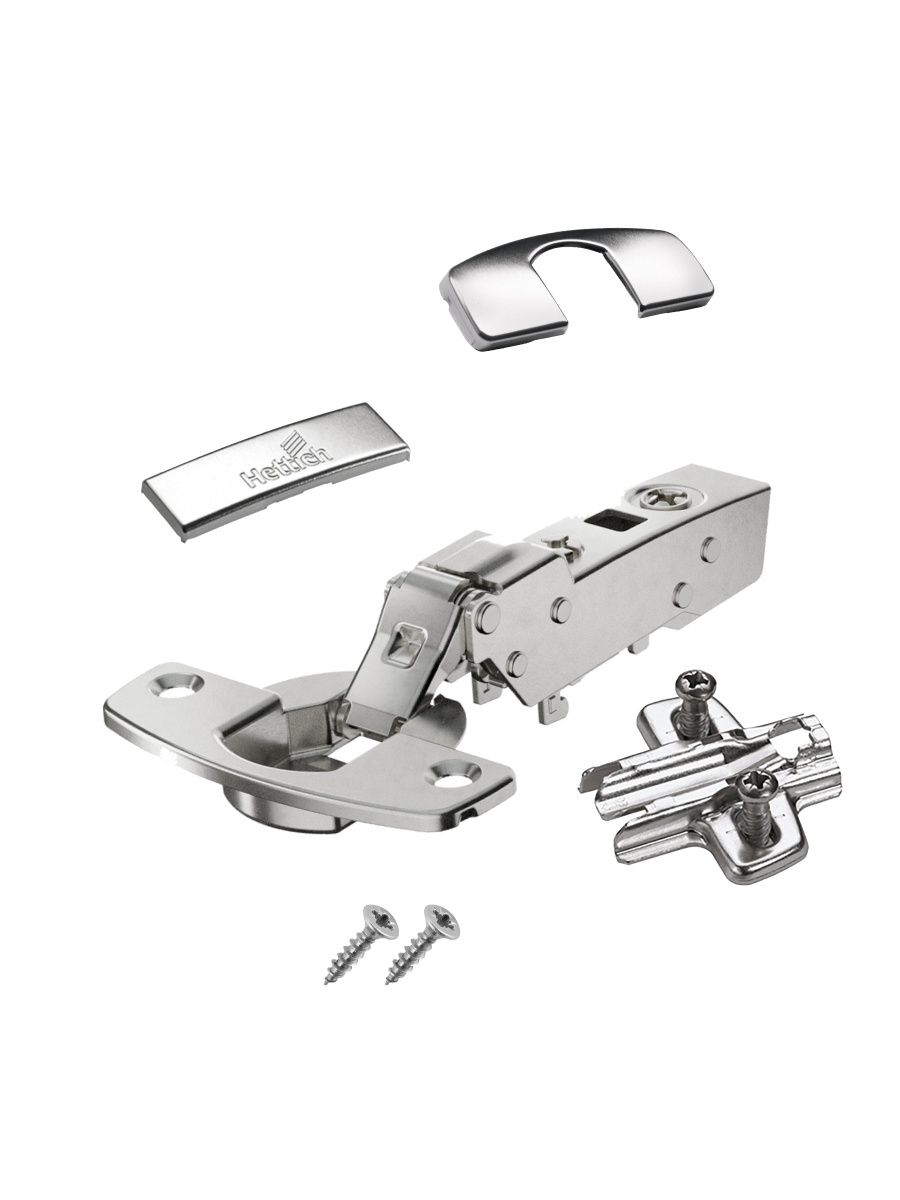 Комплект петли мебельной полунакладной HETTICH Sensys 8646I, цвет никель