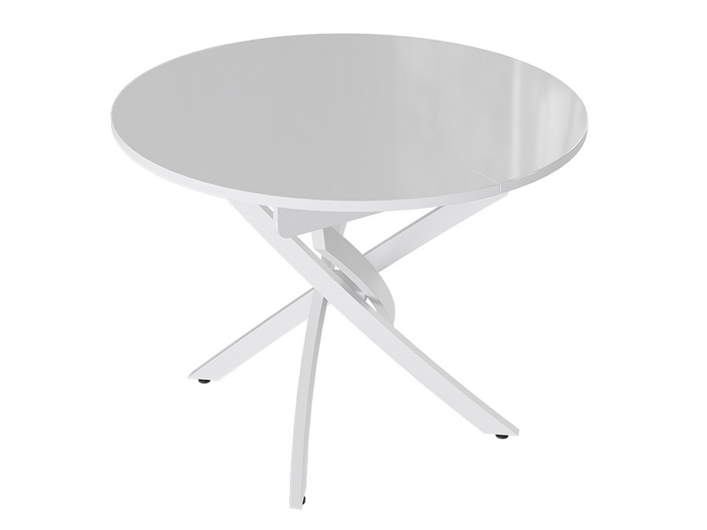 Кухонный стол ТриЯ Стол обеденный Diamond тип 3 Белый муар / Белый глянец