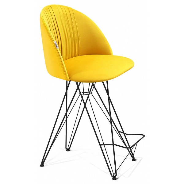 Барный стул Sheffilton SHT-ST35-1/S66-1 She_8601559401, черный муар/желтый имперский