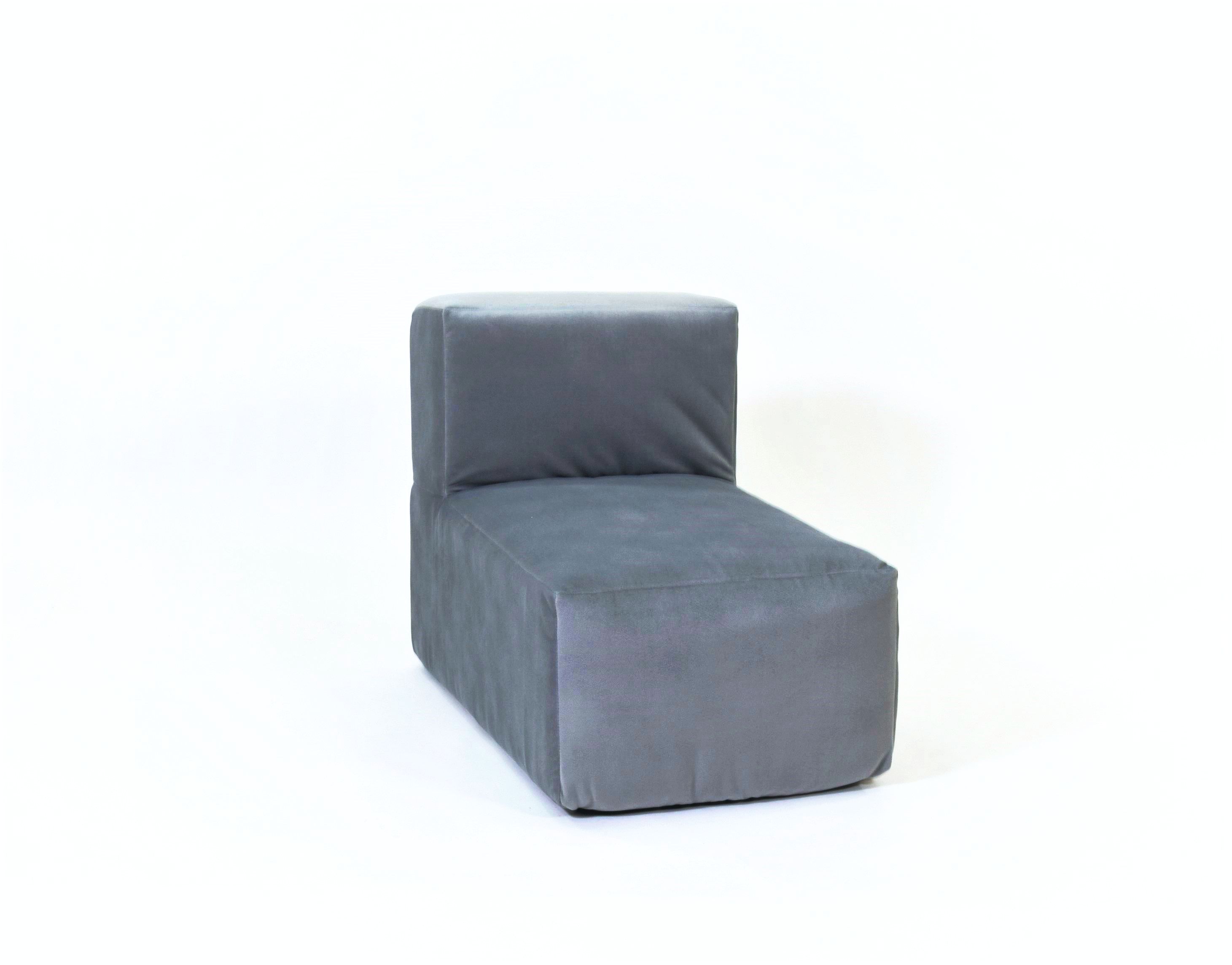 Кресло модульное ТЕТРИС 40 поролон велюр, Серый