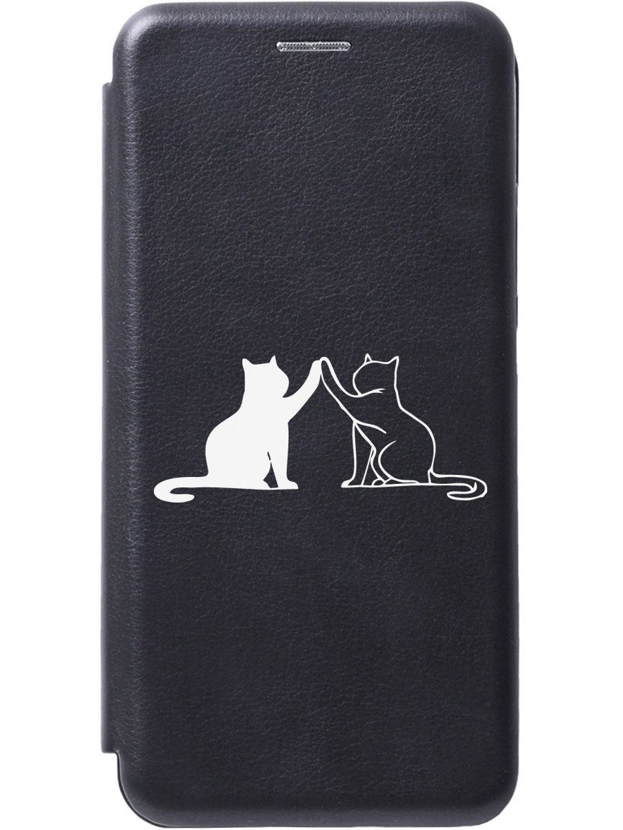 Чехол-книжка на Samsung Galaxy S23 Ultra "Cats W" черный