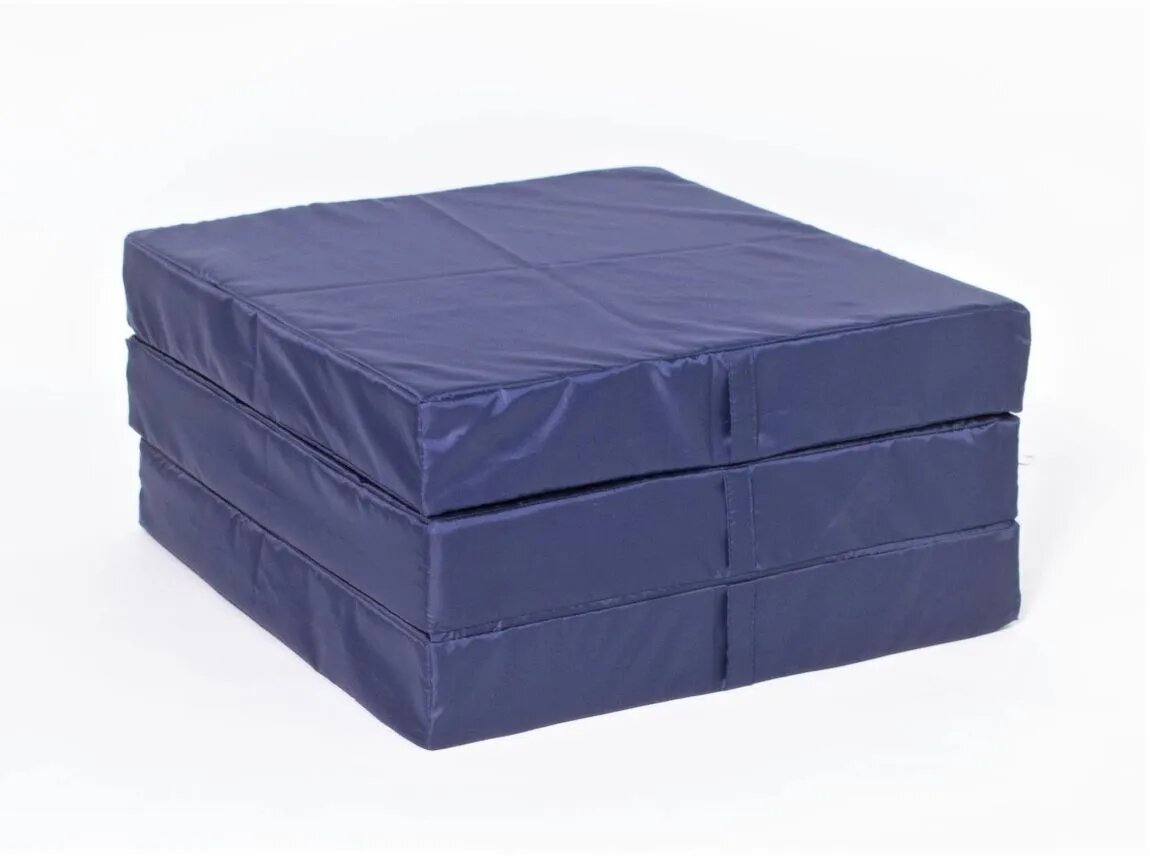 Пуф матрас мобильный складной МОБИ WOWPUFF, 67х61х30 см, оксфорд, черно-синий