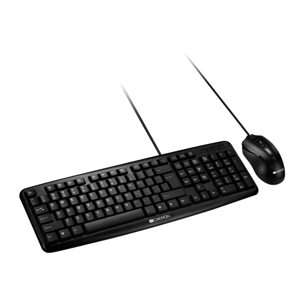 Комплект клавиатура и мышь Canyon CNE-CSET1-RU