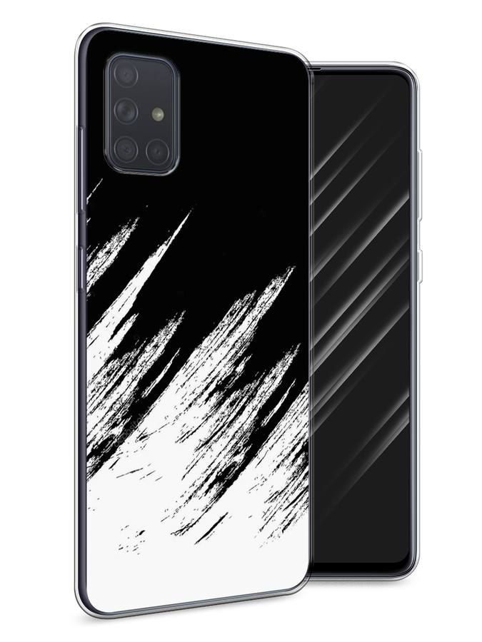 Чехол Awog на Samsung Galaxy A71 4G "Черно белые брызги"