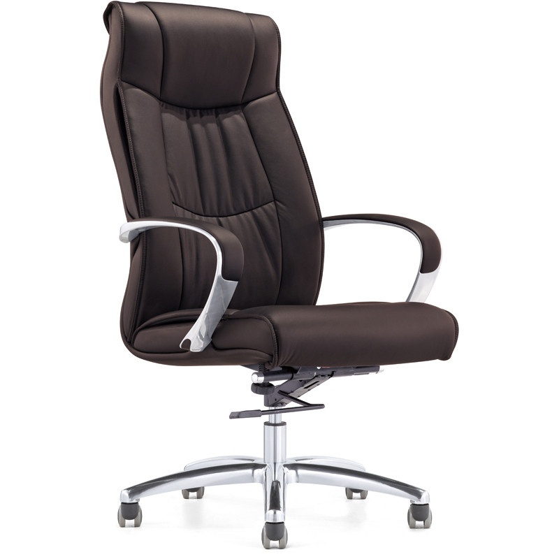 Кресло руководителя Easy Chair кожа коричневая, хром