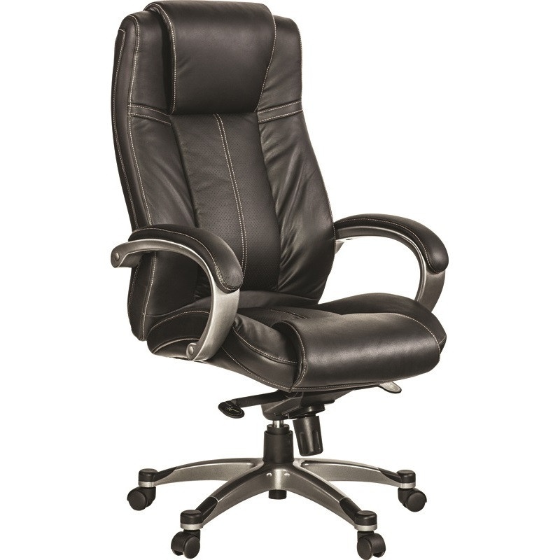 Кресло руководителя Easy Chair кожа черная, пластик
