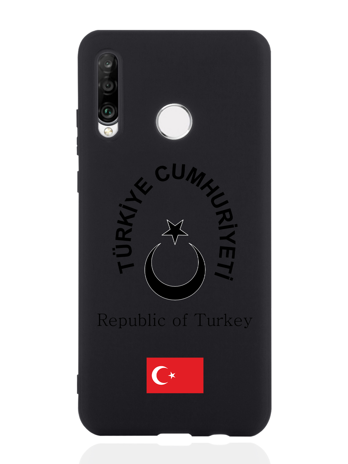 Чехол SignumCase для Huawei P30 Lite Черный лаковый Герб Турции черный