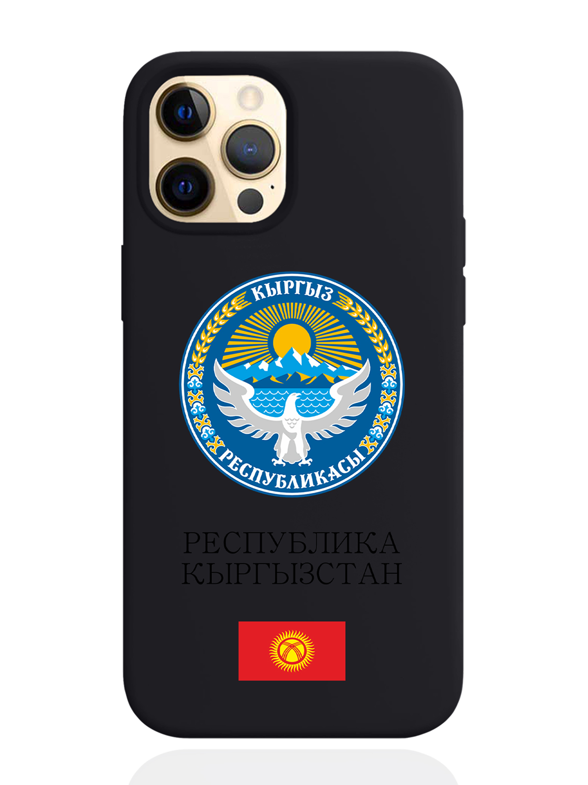 Чехол SignumCase для iPhone 12/12 Pro Герб Кыргызстана/Киргизиичерный