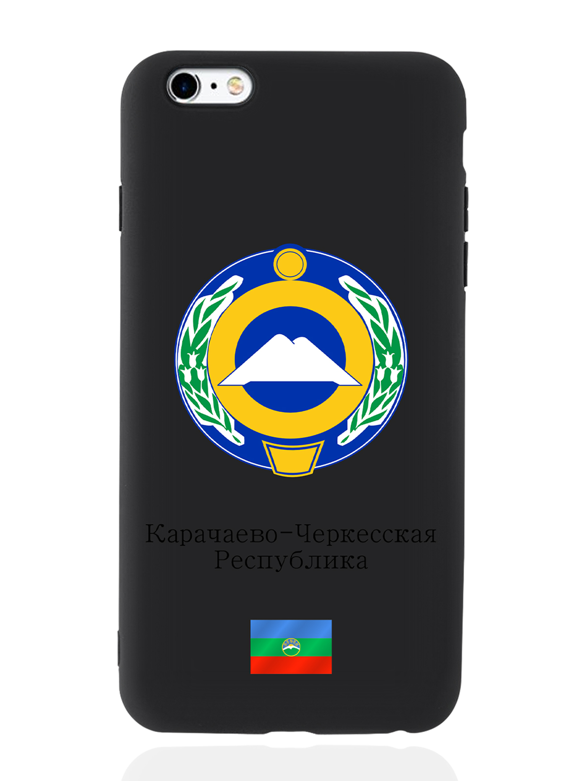 Чехол SignumCase для iPhone 6/6s Plus Герб Карачаево-Черкесской Республики черный
