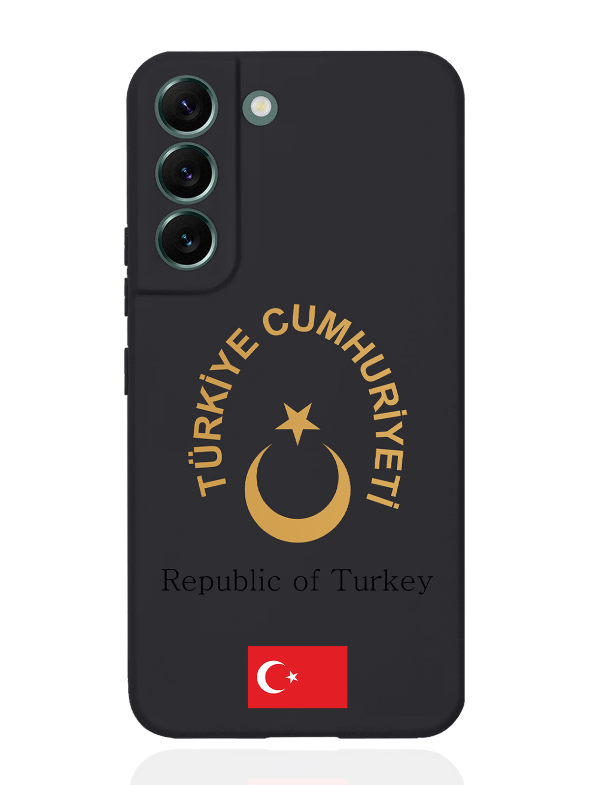 Чехол SignumCase для Samsung Galaxy S22 Золотой Герб Турции черный