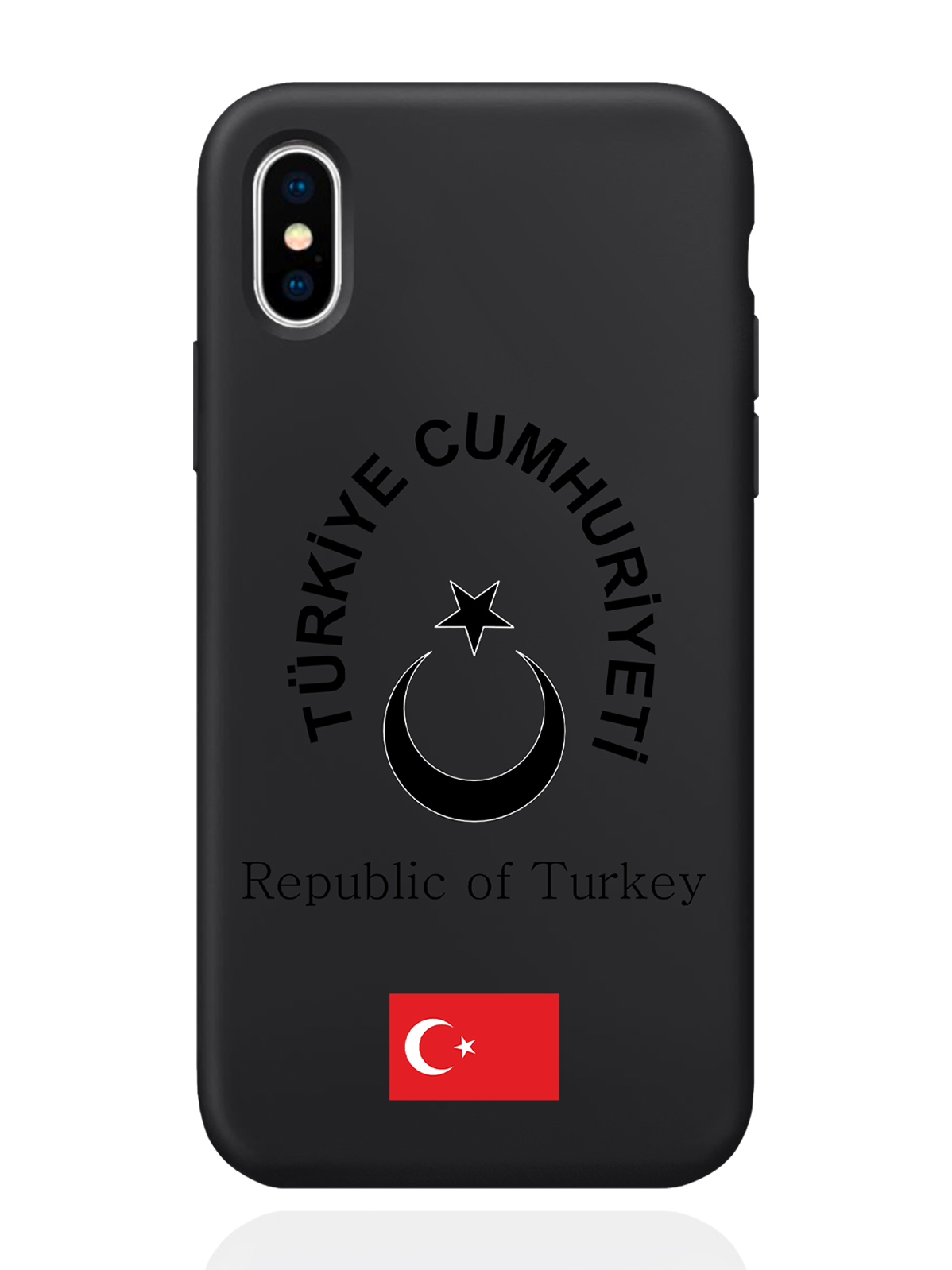 Чехол SignumCase для iPhone X/XS Черный лаковый Герб Турции черный