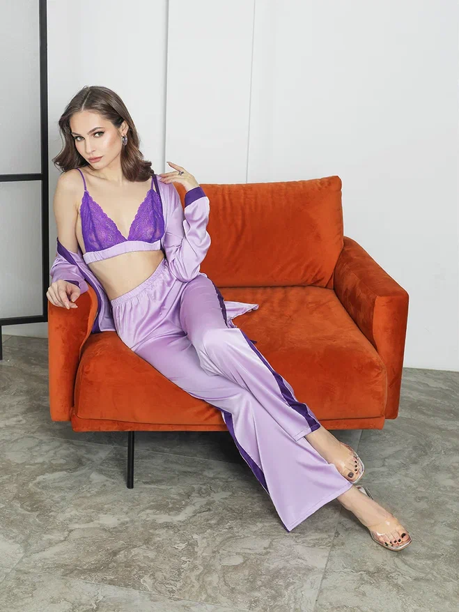 Пижама женская ALZA BA0017 фиолетовая 44 RU