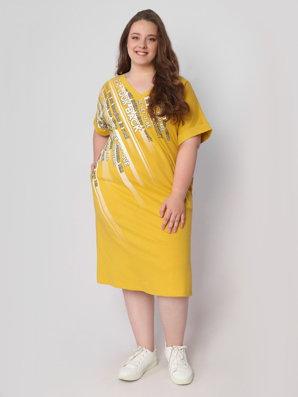 Платье женское Fashion Margo П191 желтое 54 RU