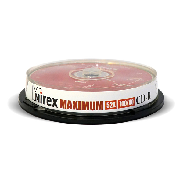 Диск Mirex 700Mb 52х Maximum Cake Box 10 шт