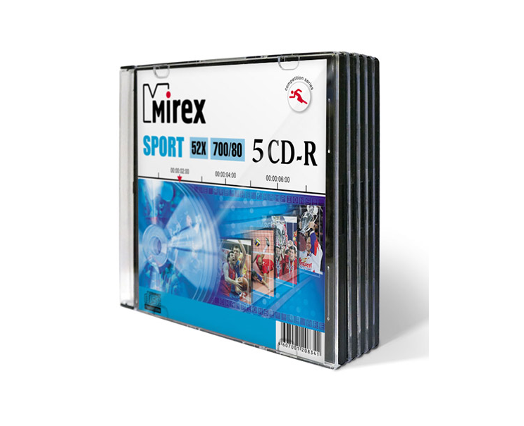 Диск Mirex 700Mb 52х "Sport" Slim Case 5 шт