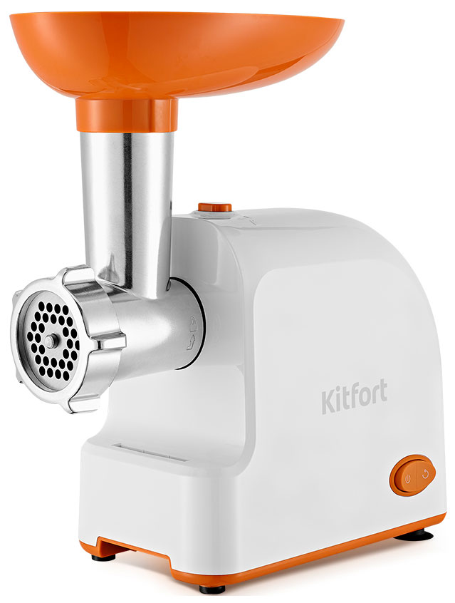 Электромясорубка KITFORT КТ-2113-1 1000 Вт белый, оранжевый