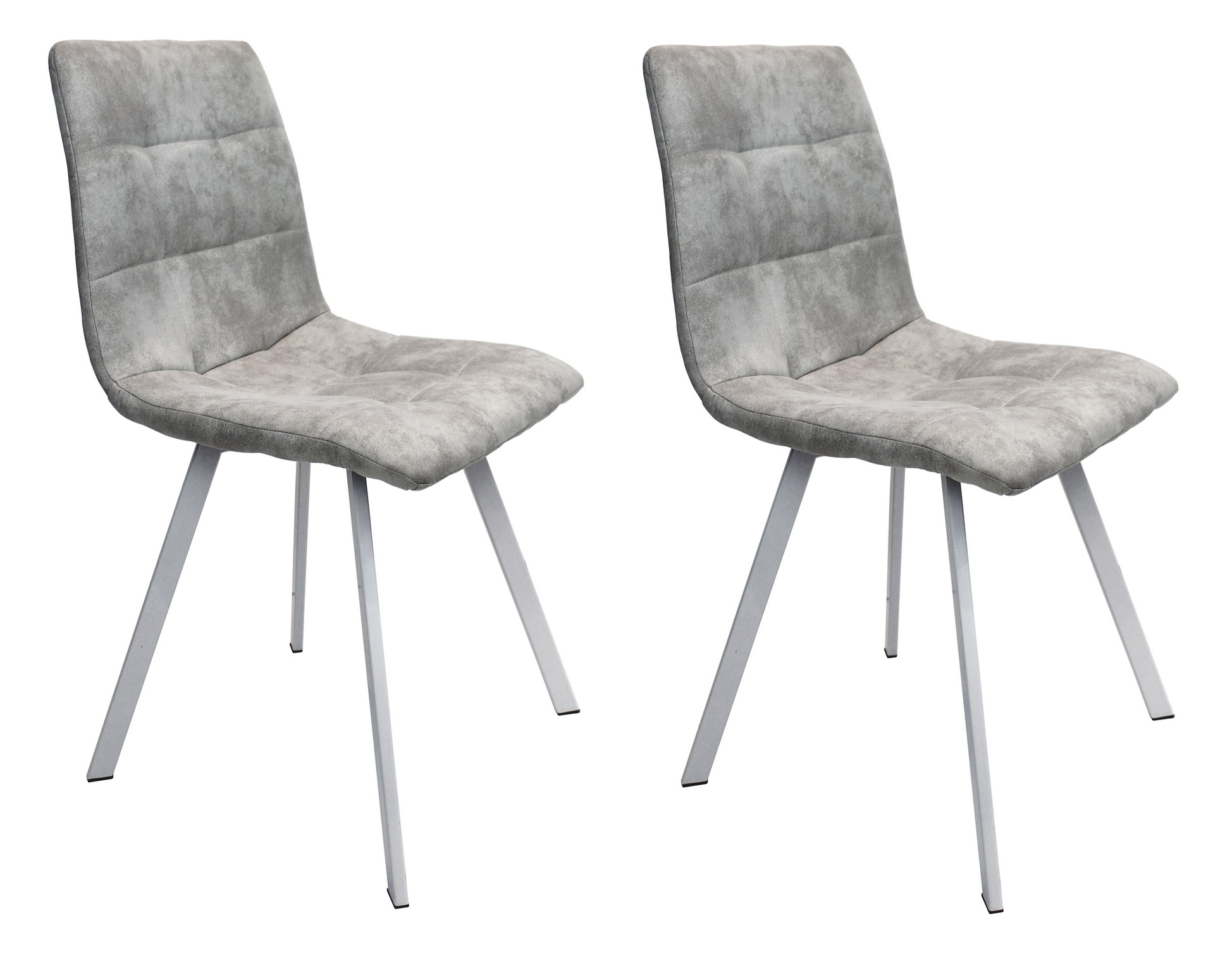 Комплект стульев Терминал MIA нубук светло-серый, опоры белые, 2 шт.