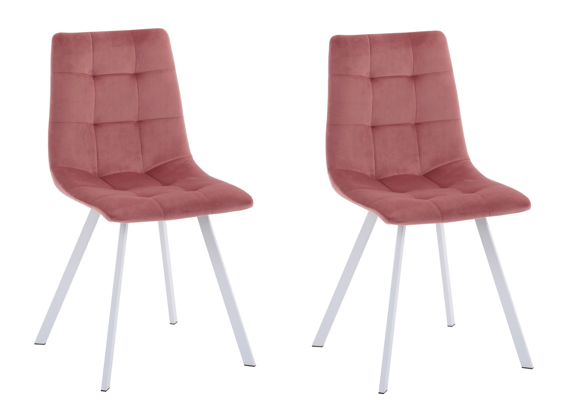 Комплект стульев Терминал MIA велюр коричневый нюд, опоры белые, 2 шт.