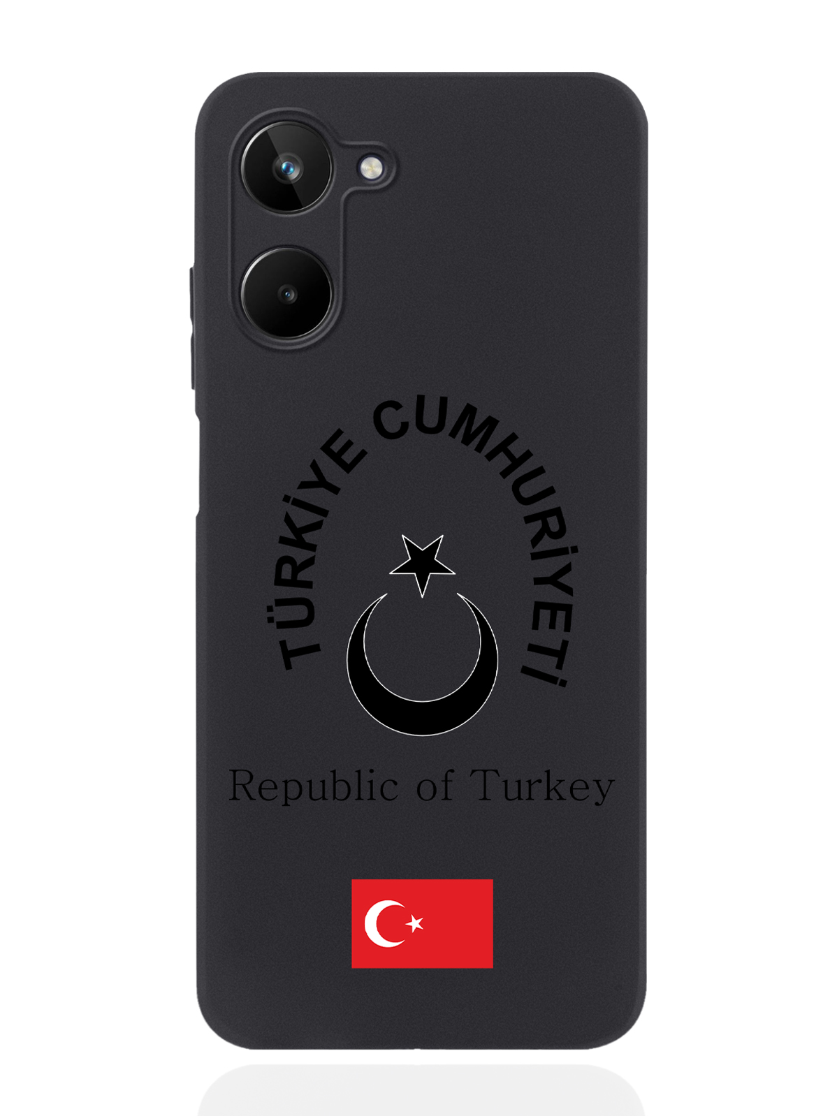 Чехол SignumCase для realme 10 Черный лаковый Герб Турции черный