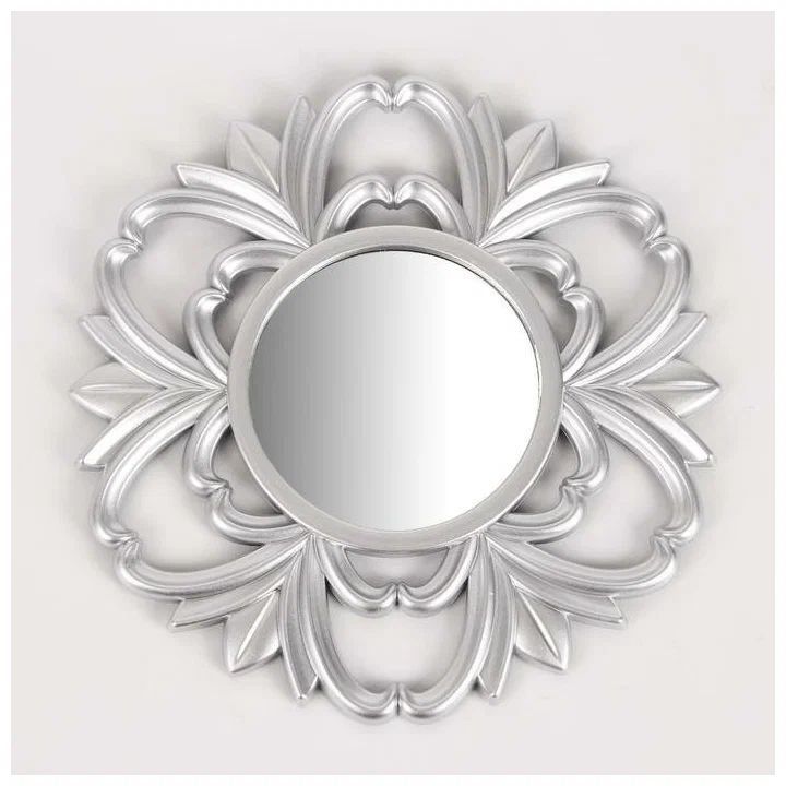 Зеркало настенное «Цветочки», d зеркальной поверхности 11 см, цвет серебристый
