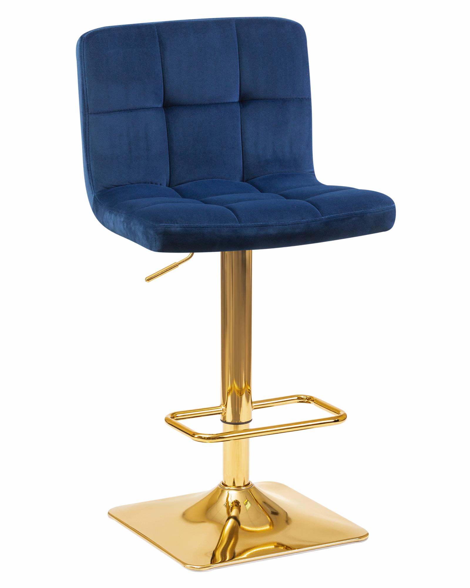 Барный стул DOBRIN, золотистый/синий