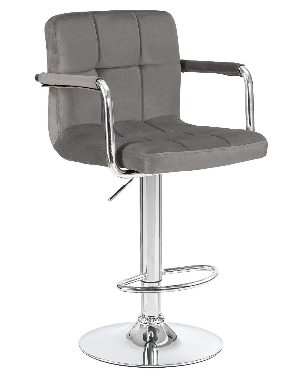 Барный стул DOBRIN, хром/серый