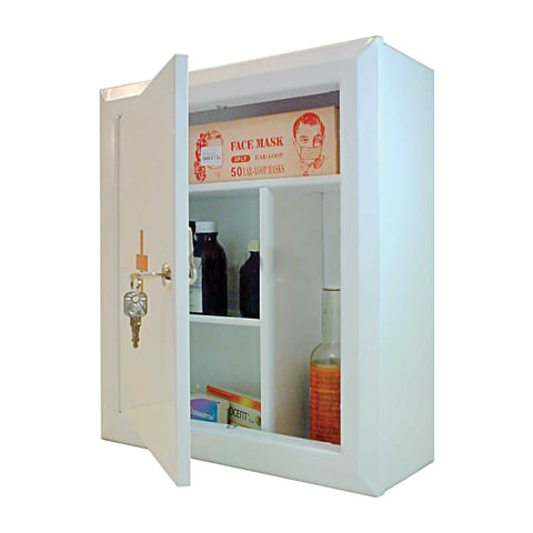 Шкафчик-аптечка металлический, навесной, ключевой замок, 400x360x140 мм