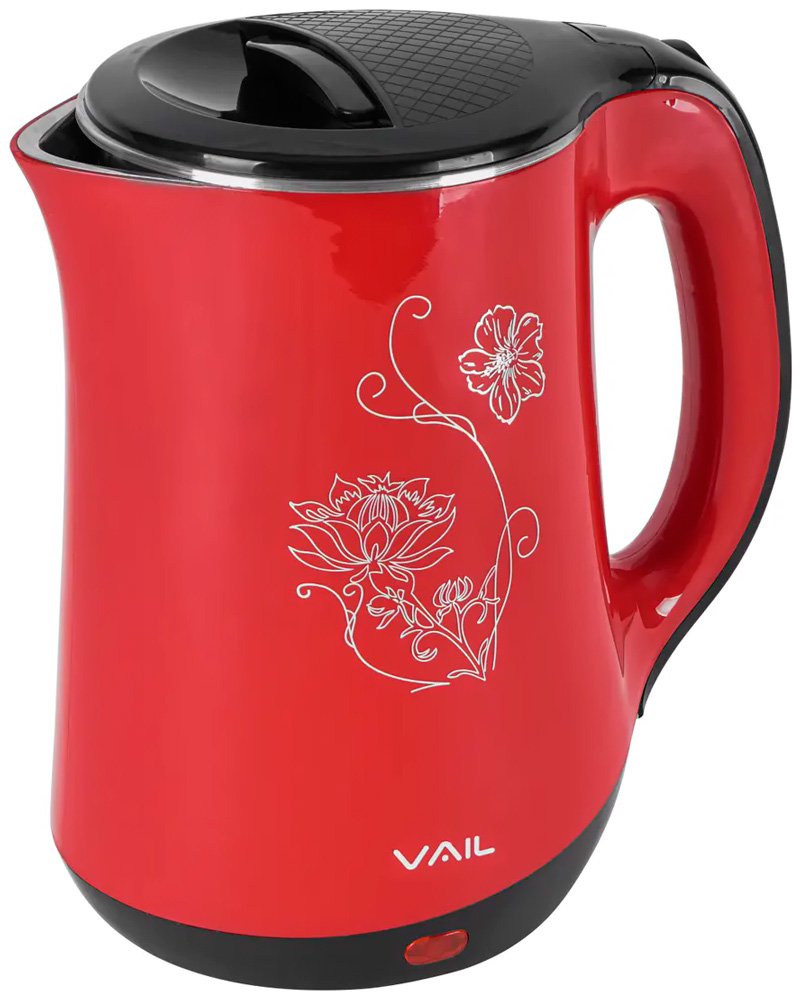 Чайник электрический VAIL VL-5551 красный 1 8 л. 1.8 л красный, черный