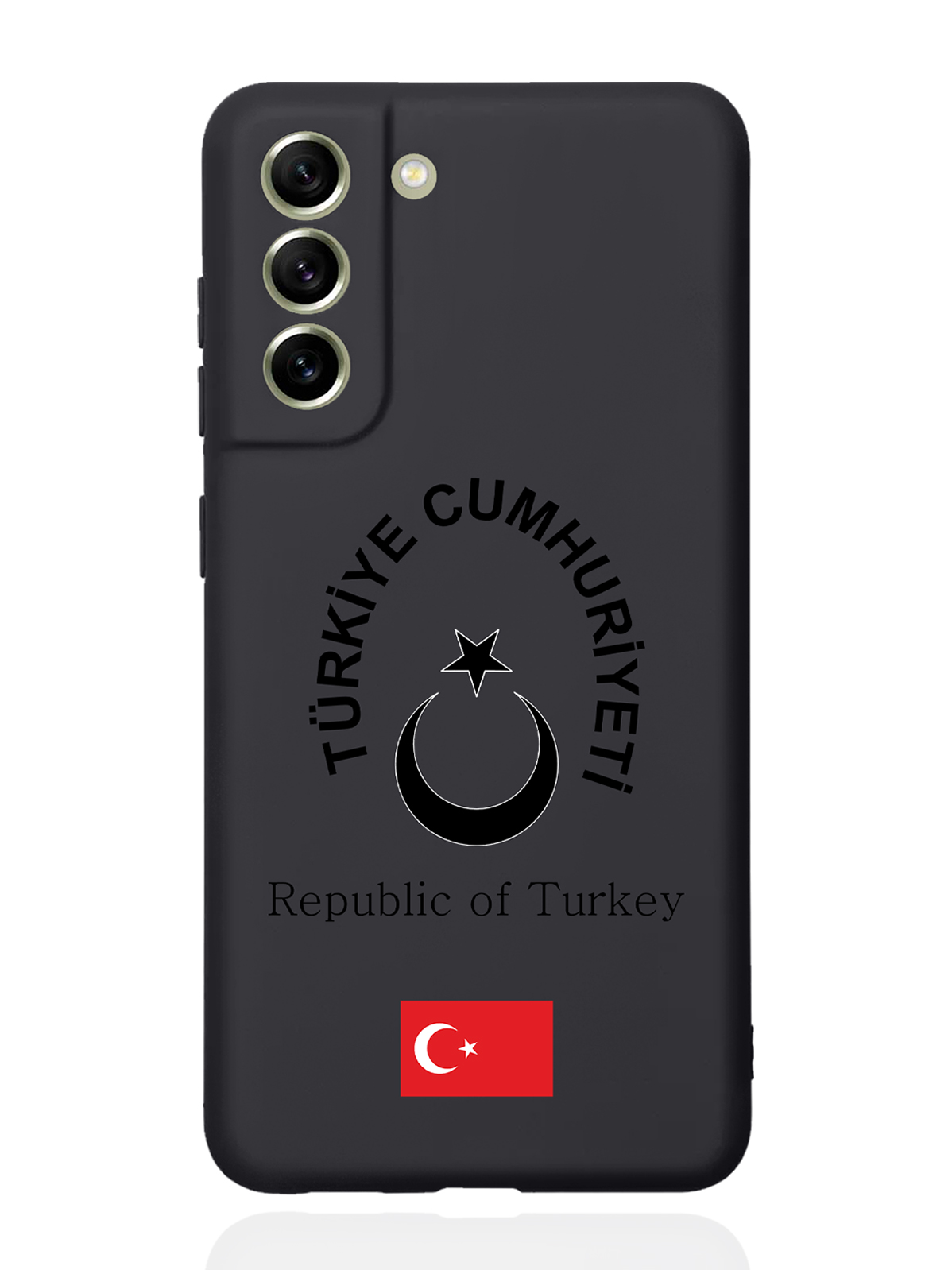 Чехол SignumCase для Samsung Galaxy S21 FE Черный лаковый Герб Турциичерный
