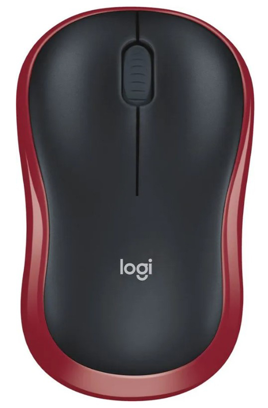 Беспроводная мышь Logitech M185 красный, черный (910-002237)