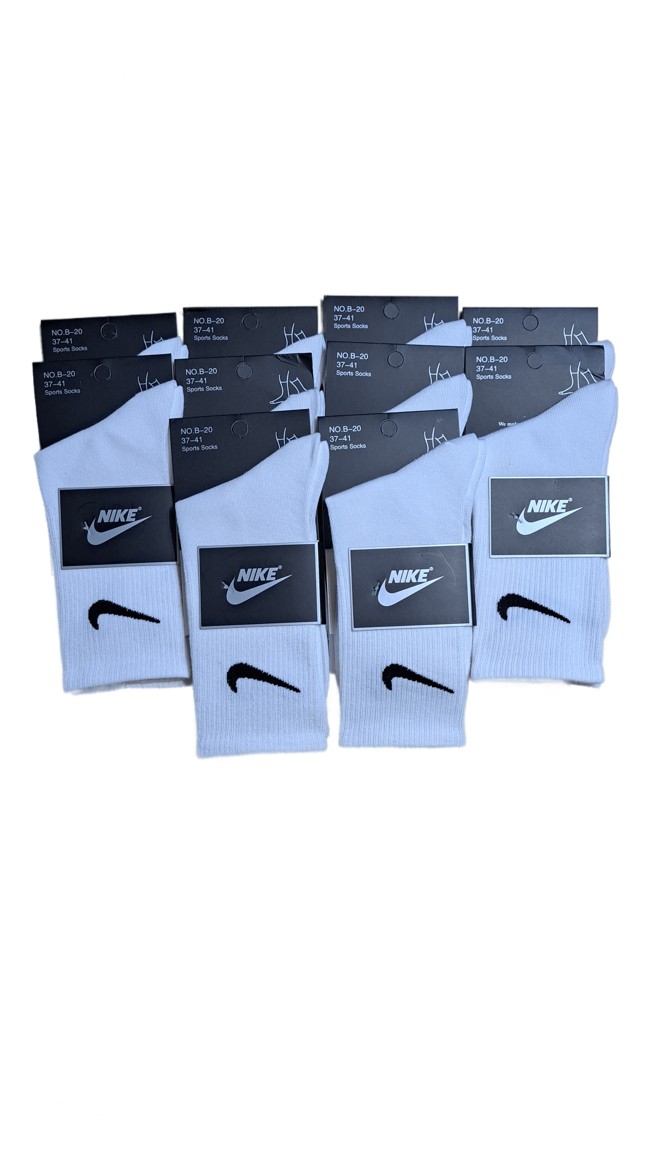 Комплект носков женских Nike N-B-20_10-(W) белых 37-41