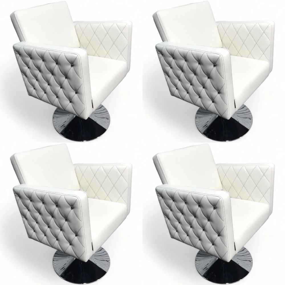 Парикмахерское кресло Лотос, белый, 4 кресла