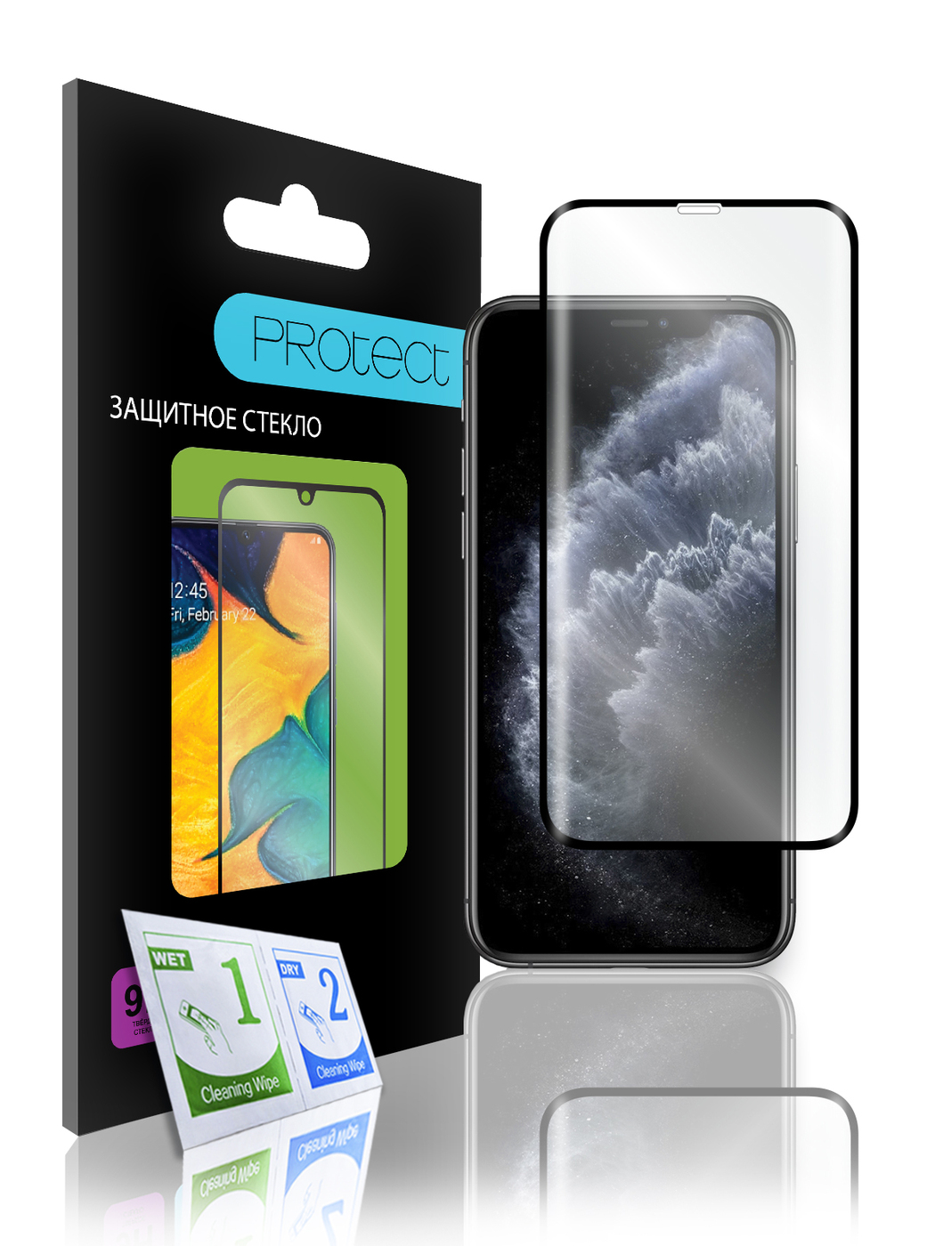 Защитное стекло PROtect на iPhone XS Max, 11 Pro Max, 3D полноклеевое, Черная рамка, 33011
