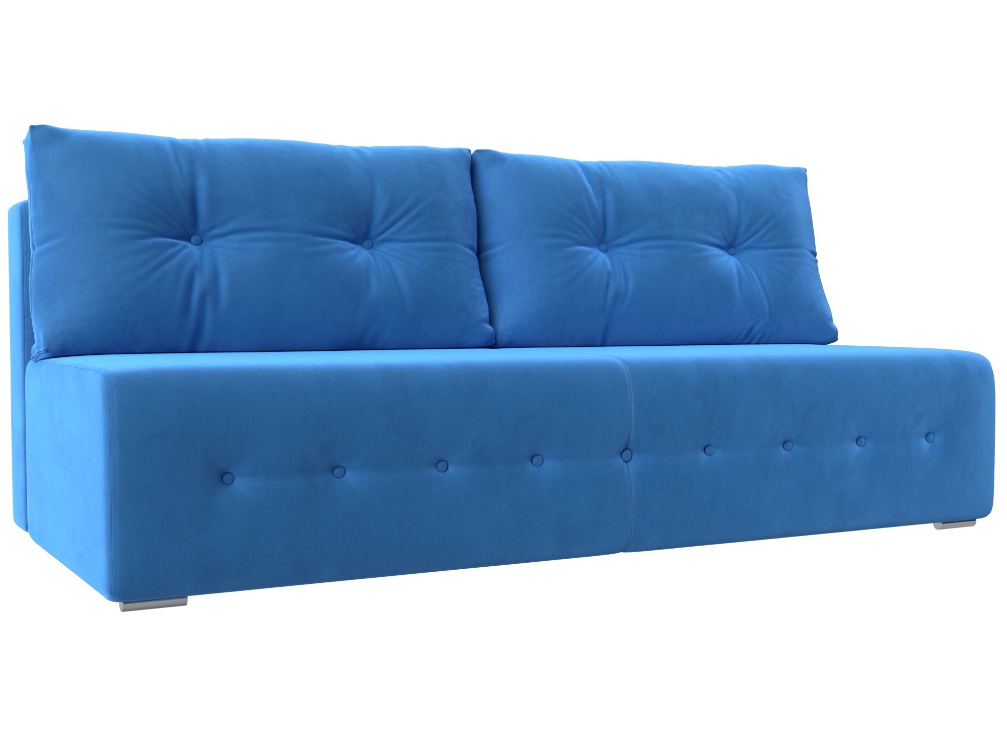 Прямой диван Лондон велюр голубой
