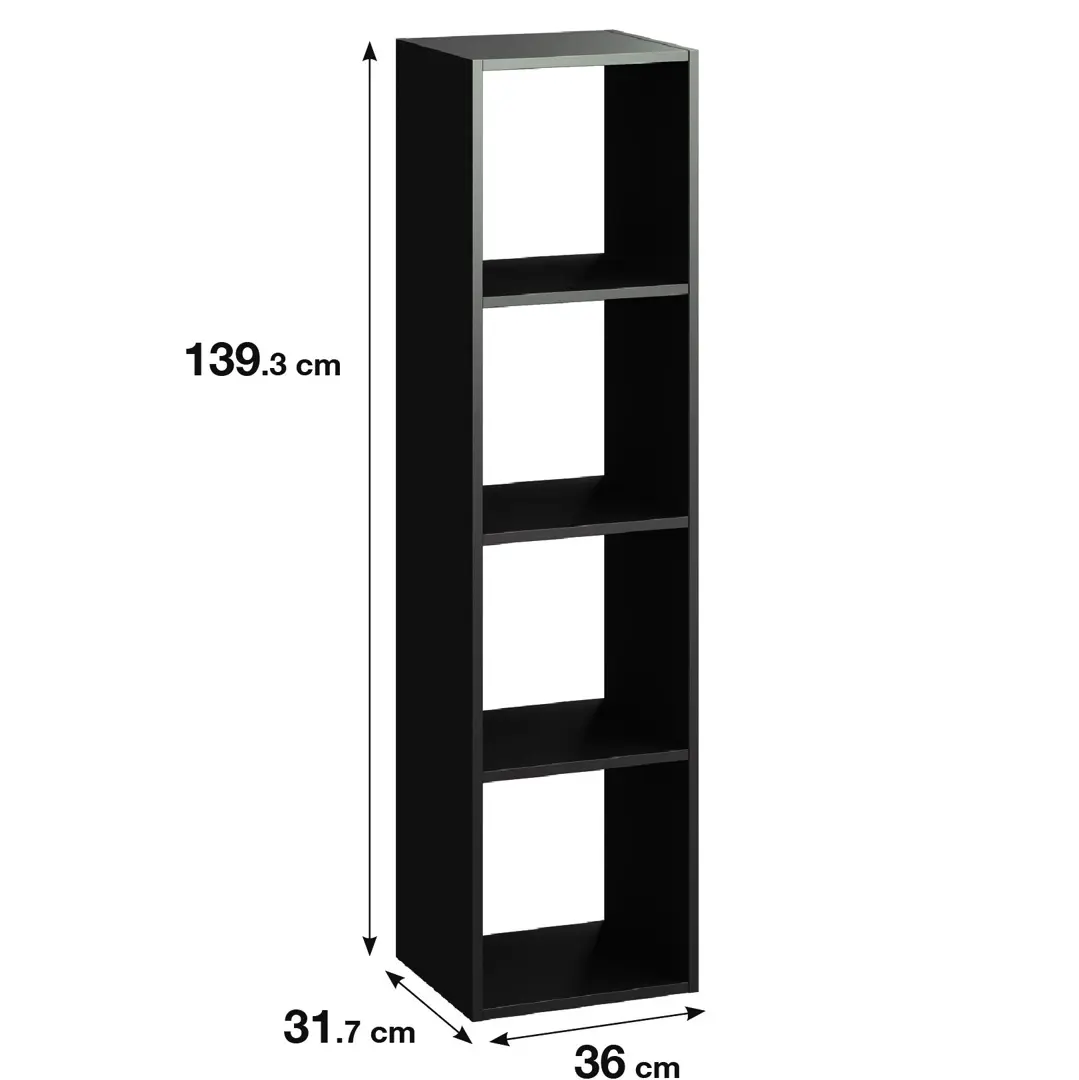 Стеллаж Spaceo KUB 4 секции 36x139x31.5 см ЛДСП цвет графит