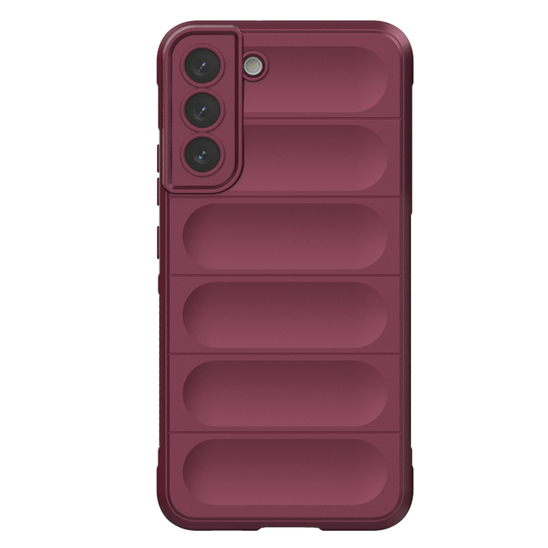 Противоударный чехол Flexible Case для Samsung Galaxy S21 FE (бордовый)