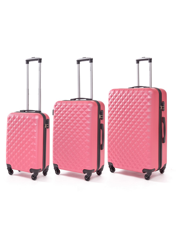Комплект чемоданов женский L'Case Phatthaya розовый S/M/L