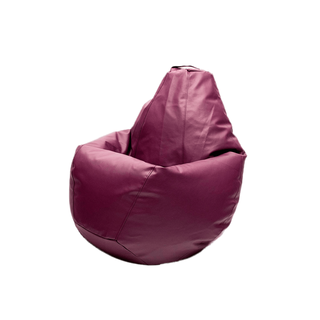 Кресло мешок WowPuff ГРУША экокожа среднее 120 см, фиолетовый