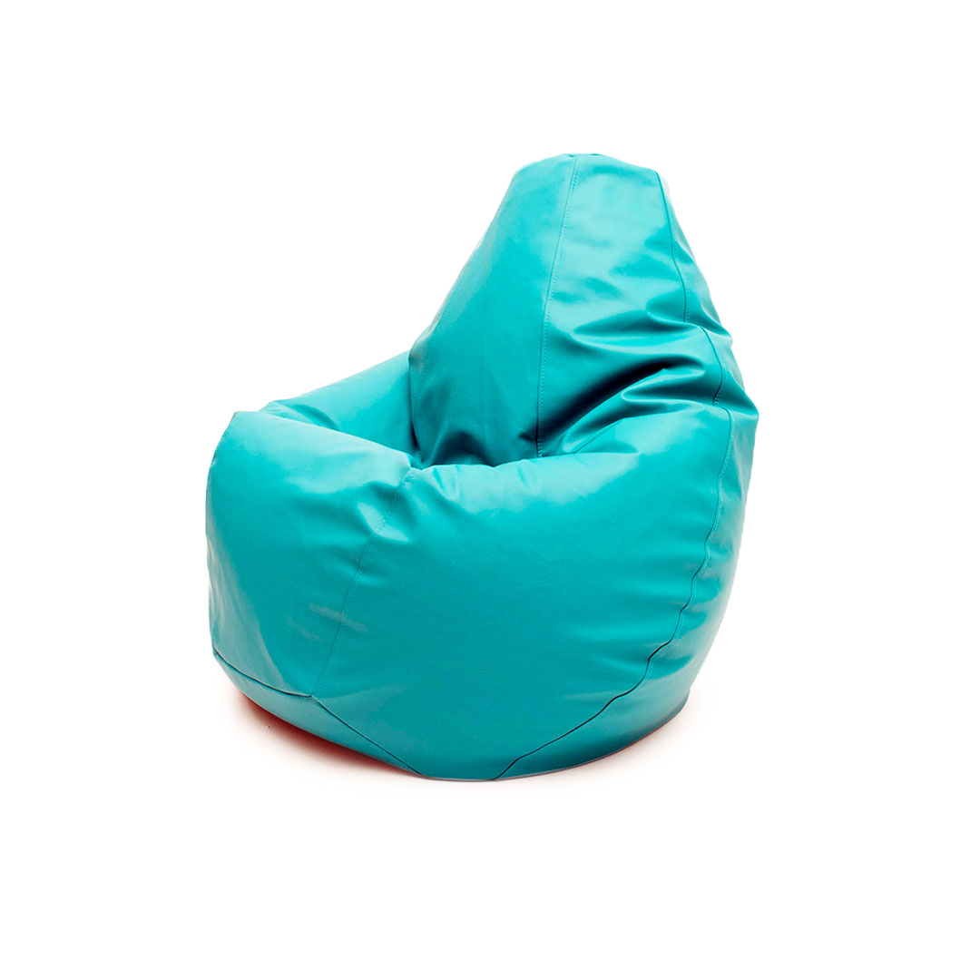 Кресло мешок WowPuff ГРУША экокожа среднее 120 см, бирюзовый