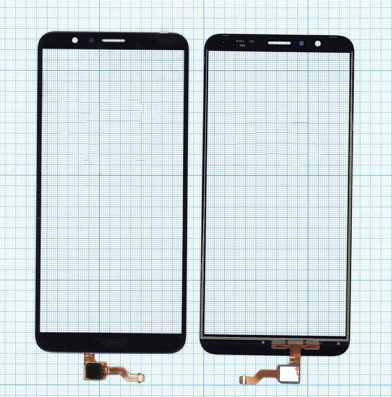 Сенсорное стекло (тачскрин) для Huawei Honor 7X черное