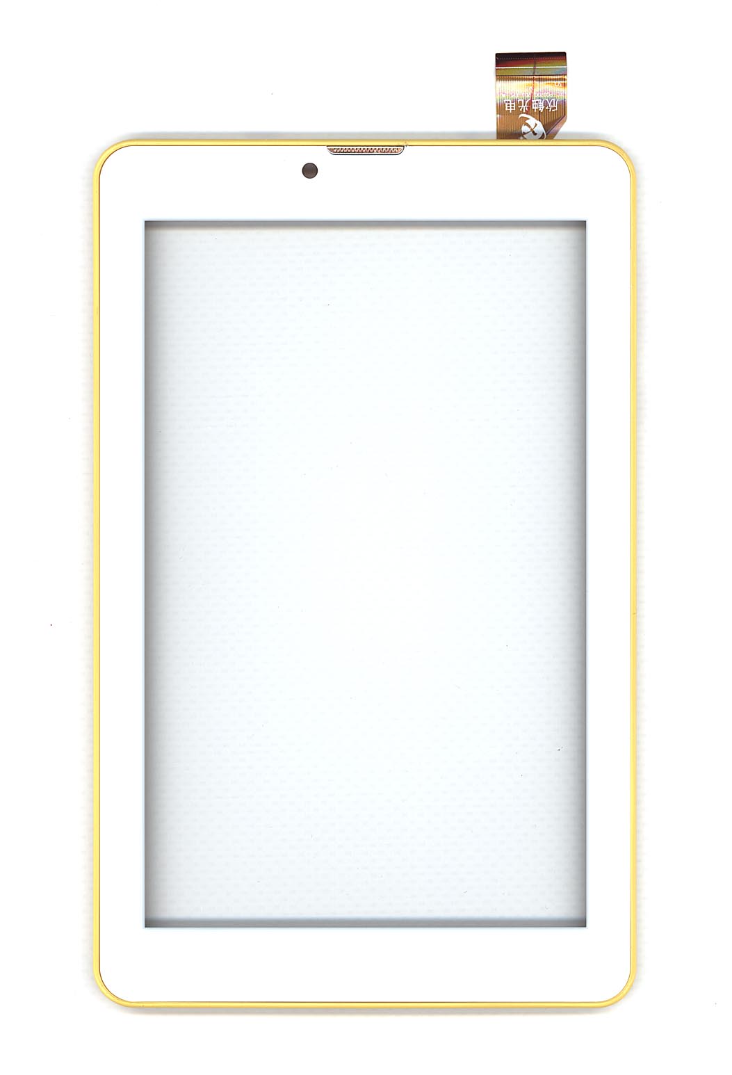 Сенсорное стекло (тачскрин) для Irbis TZ753 желтое с рамкой