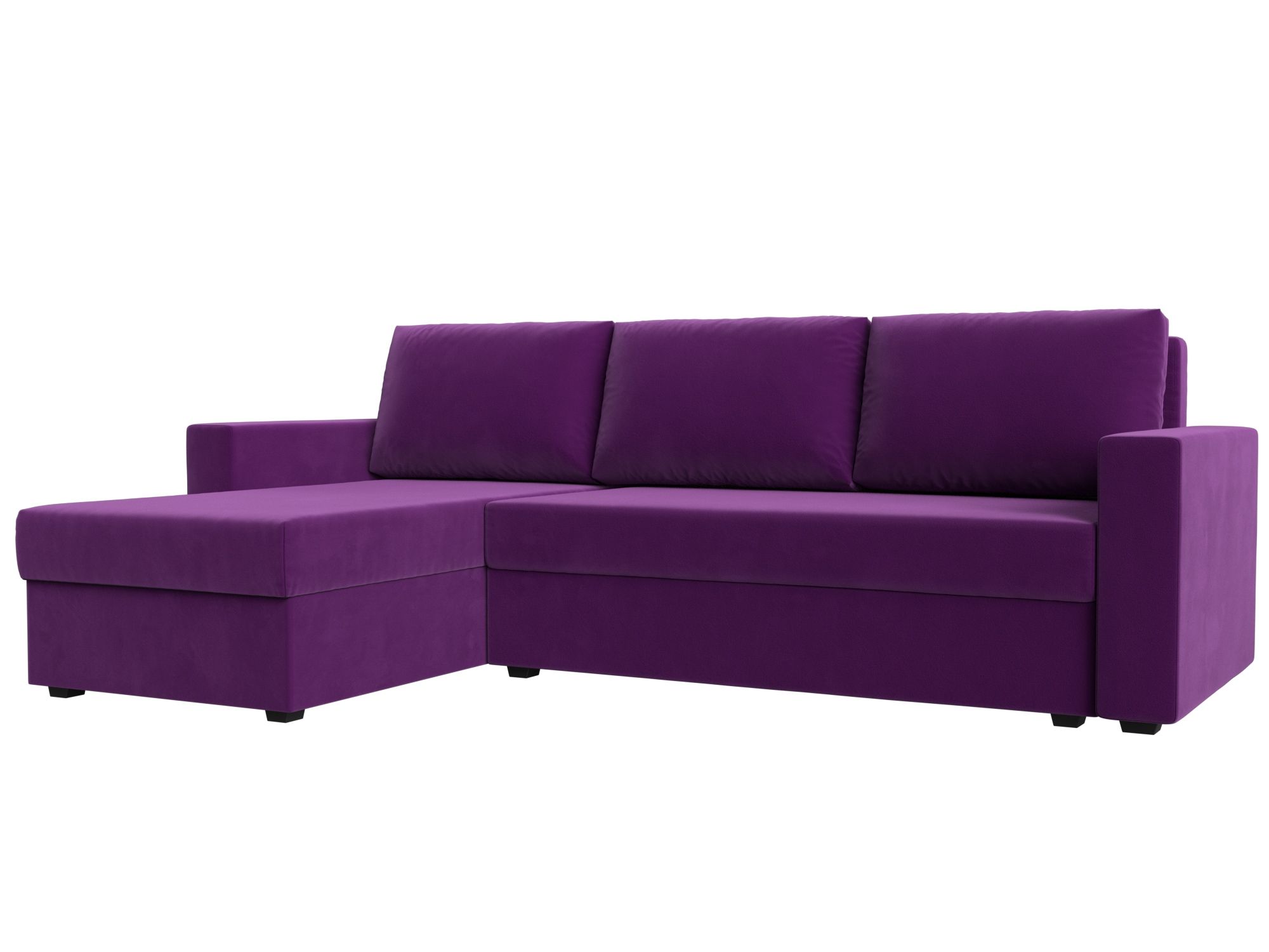 Угловой диван Траумберг Лайт левый микровельвет фиолетовый