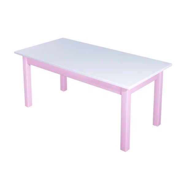 журнальный стол Solarius Классика 90х60х44, белый с розовыми ножками